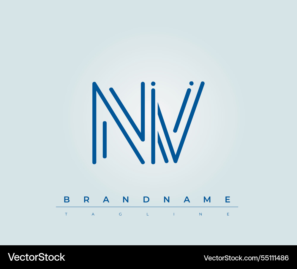 Nv technology letter logo template Royalty Free Vector Image
