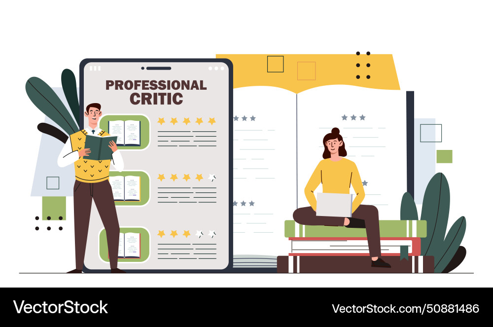 Professional critic concept Royalty Free Vector Image