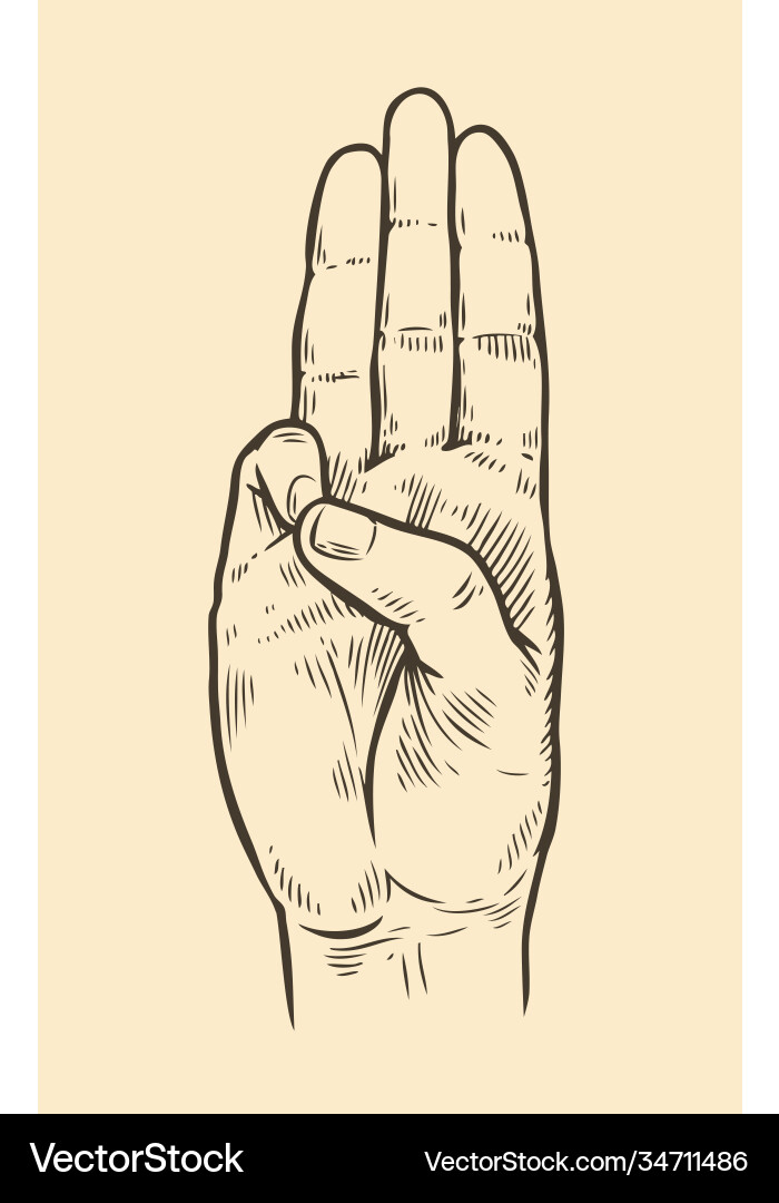 Scout symbol hand gesture scouting sketch Vector Image