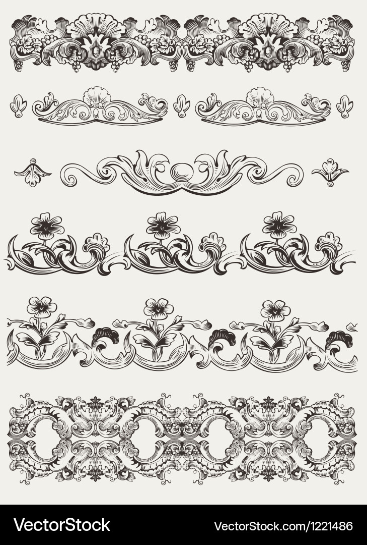 Set of original vintage calligraphic design Vector Image