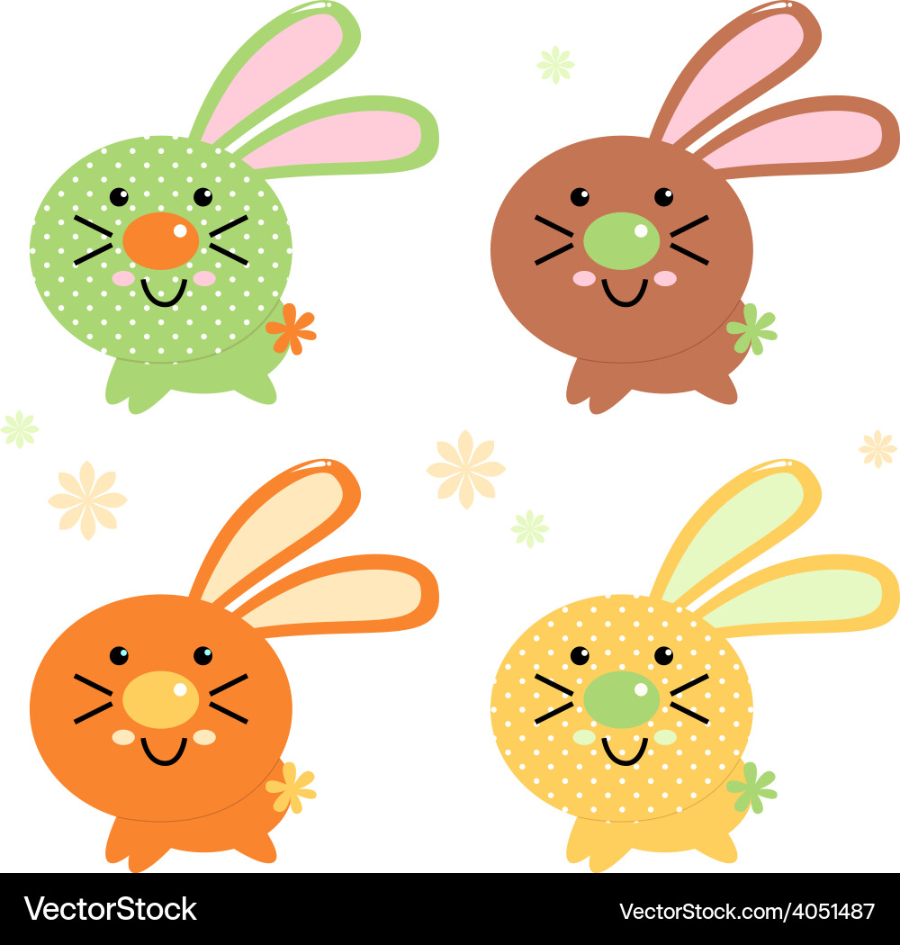 Beautiful animals for spring set isolated on white