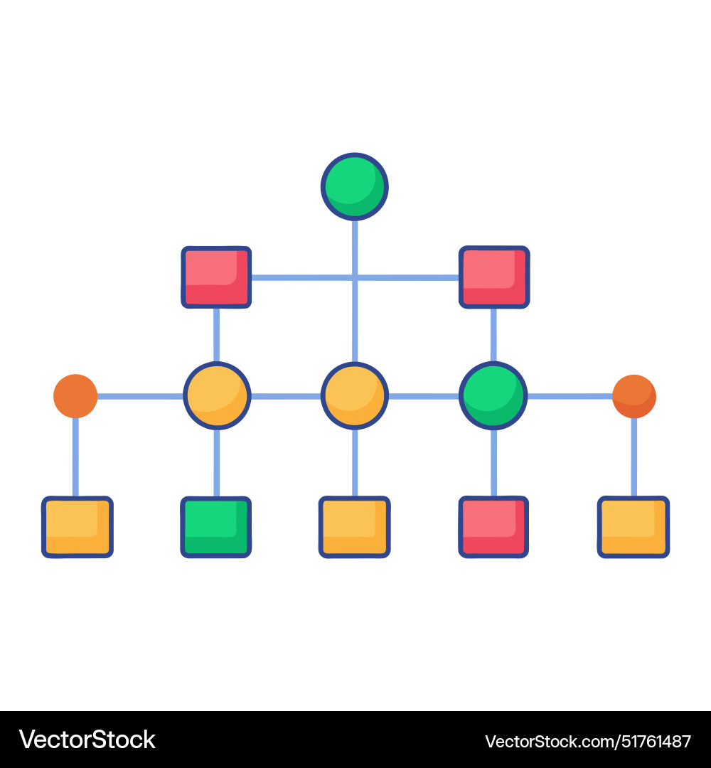 Chart network line isolated flat Royalty Free Vector Image