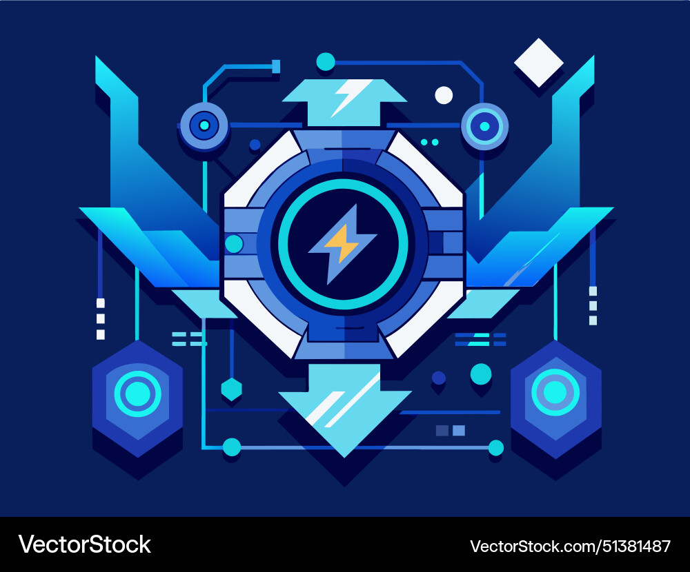 Circle blue abstract technology innovation Vector Image