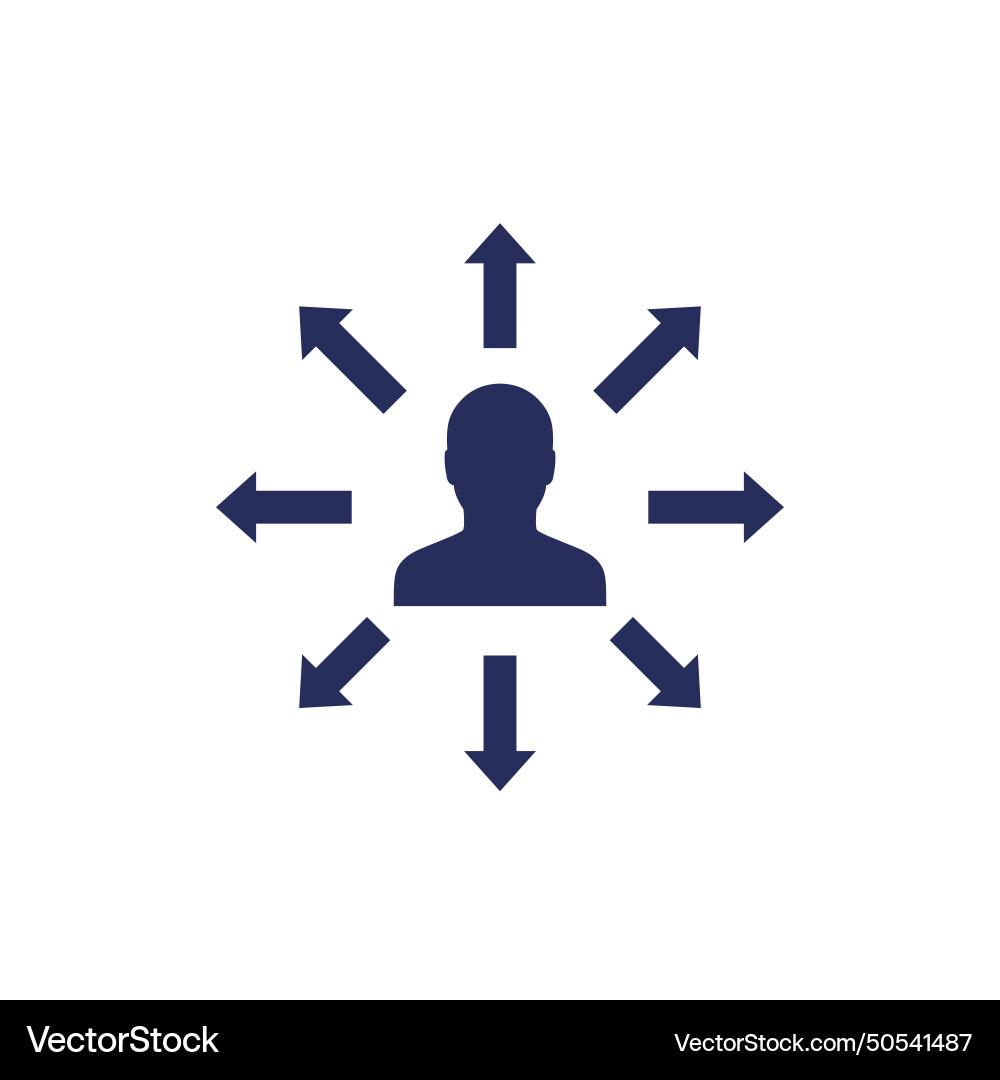 Delegation and management icon on white Royalty Free Vector
