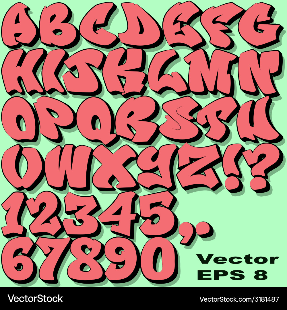 Buchstaben Des Alphabets In Graffiti Old School Graffiti Alphabet.