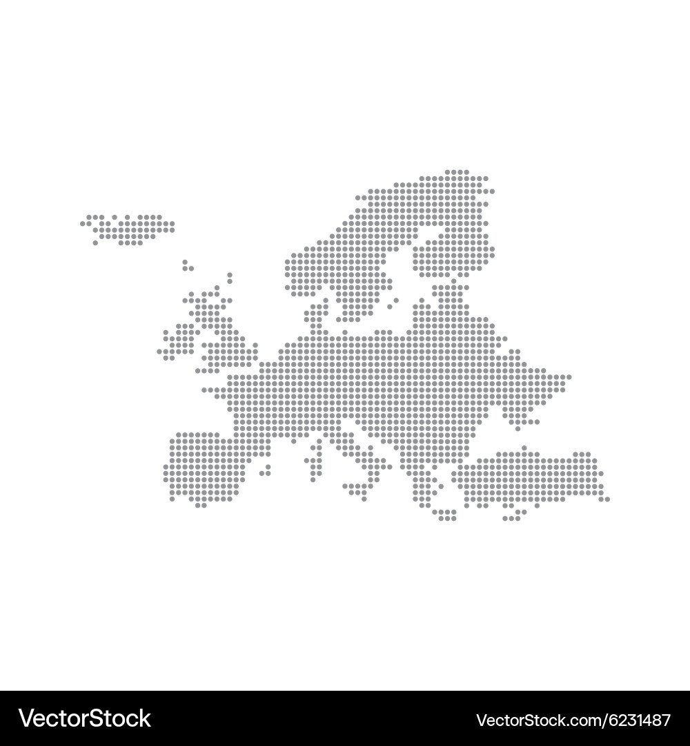 Grey map europe in the dot Royalty Free Vector Image