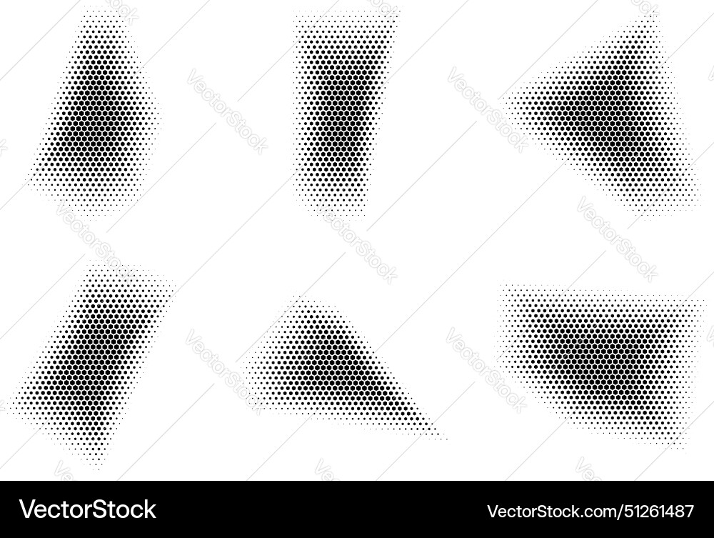 Halftone hexagon pattern reprographic technique Vector Image