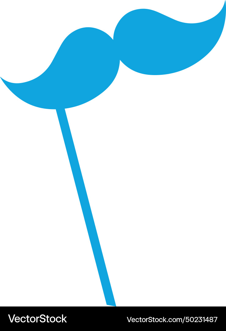 Isolated blue mustache icon prostate cancer Vector Image