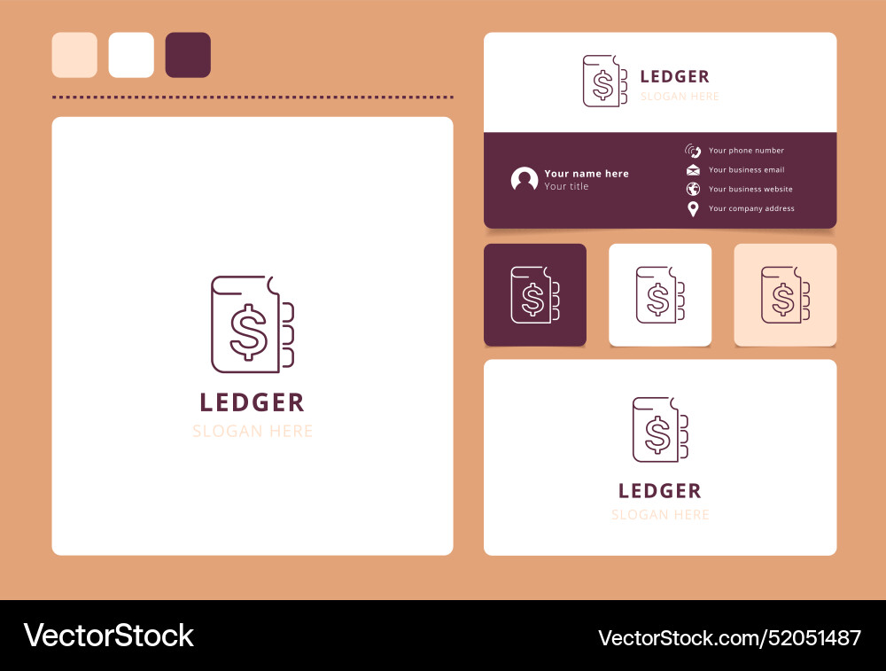 Ledger logo template representing accounting Vector Image
