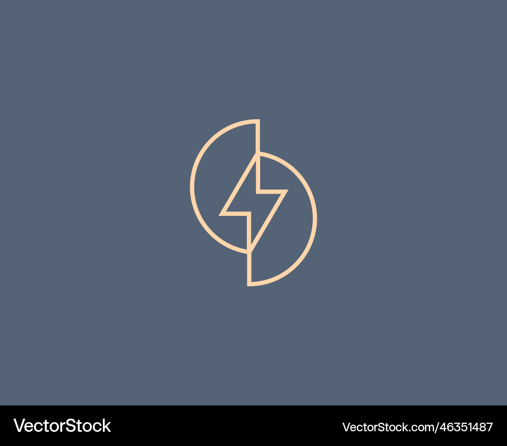 Lightning linear logo design charge flash sign Vector Image