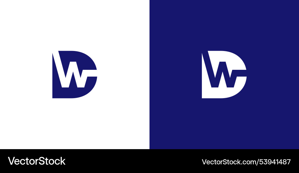 Modern and unique dw logo design Royalty Free Vector Image