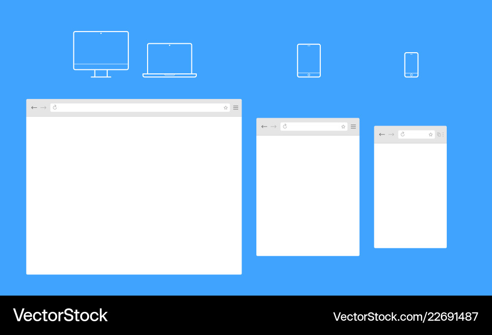 Open internet browser window template Royalty Free Vector