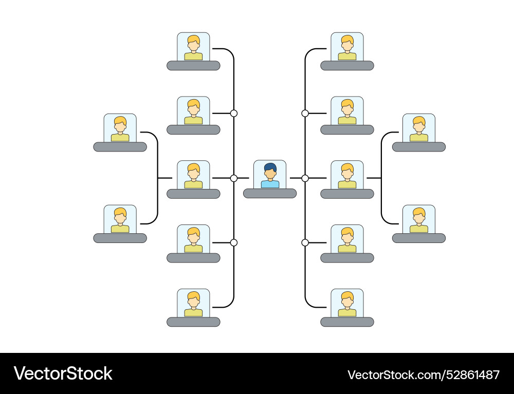 Organization chart infographics with people icon Vector Image