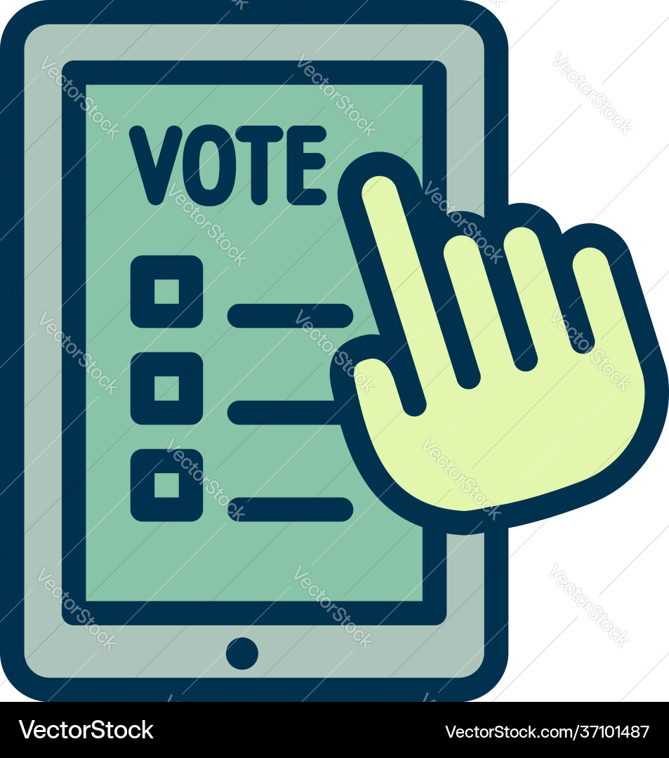 Poll online vote icon outline style Royalty Free Vector