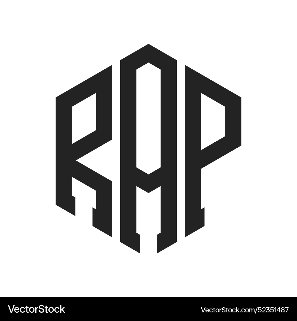 Rap logo design initial letter monogram Royalty Free Vector