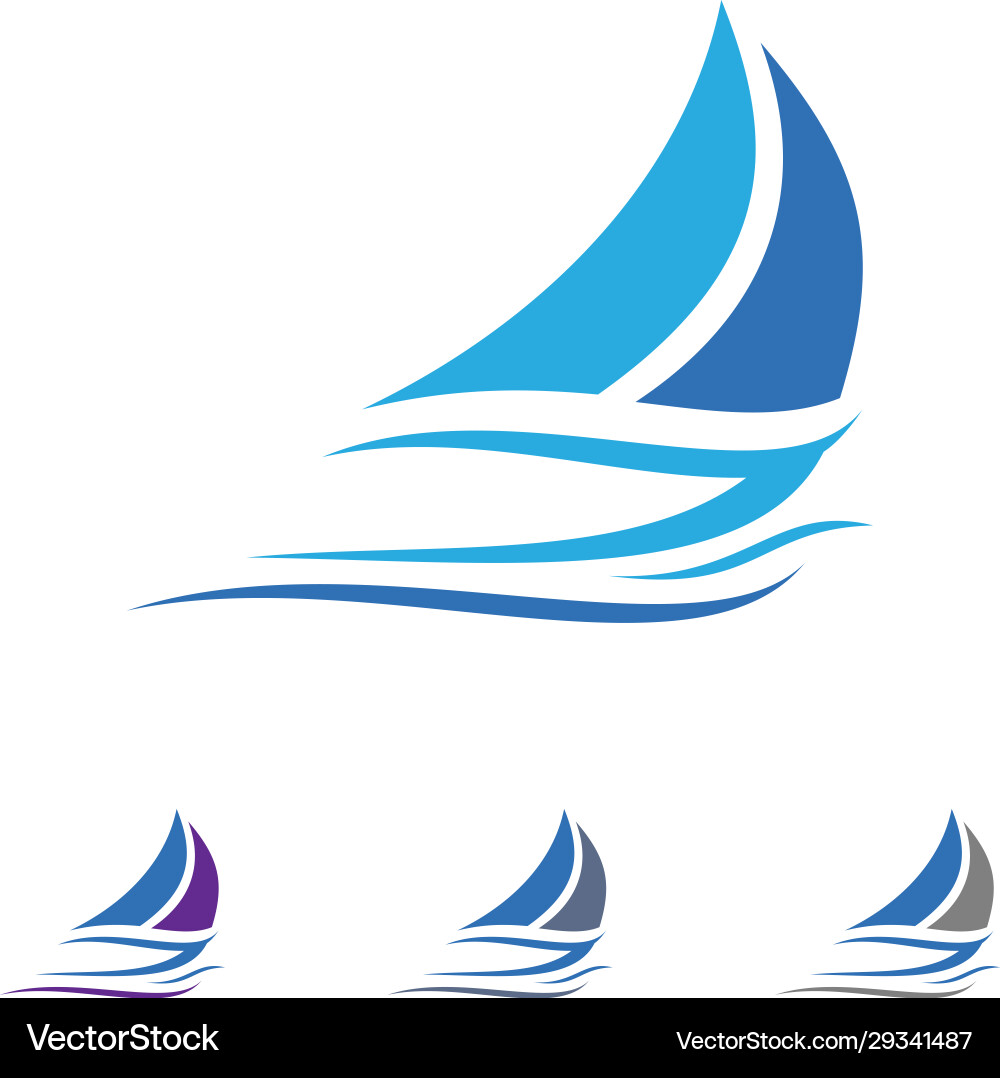 Sailing boat logo Royalty Free Vector Image - VectorStock