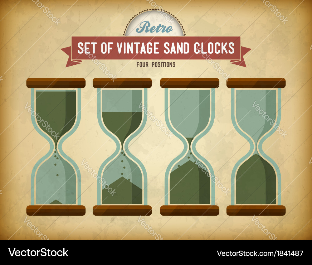 Vintage Sand Clocks - Retro Timekeeping Royalty Free Vector