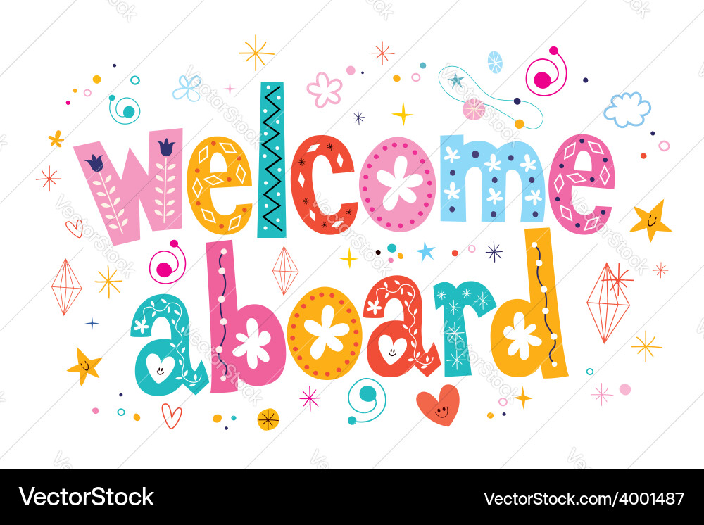 Welcome aboard typography lettering decorative Vector Image