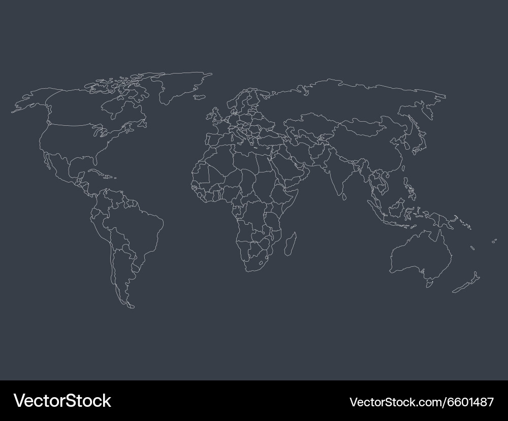 World Map - Simplified Borders Royalty Free Vector Image