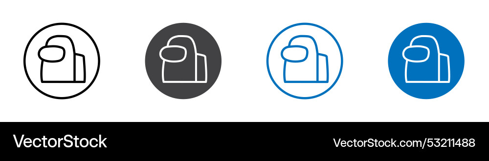 Among us icon flat editable mark set Royalty Free Vector