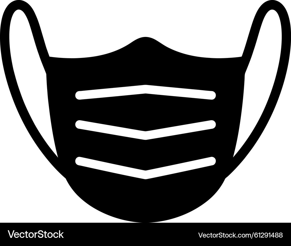 Black Medical Face Mask Icon – Royalty-Free Vector | VectorStock