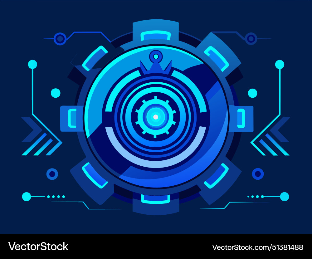 Circle blue abstract technology innovation Vector Image