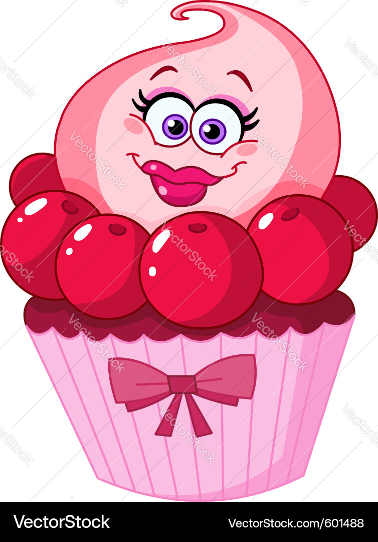 Cute cupcake Royalty Free Vector Image - VectorStock