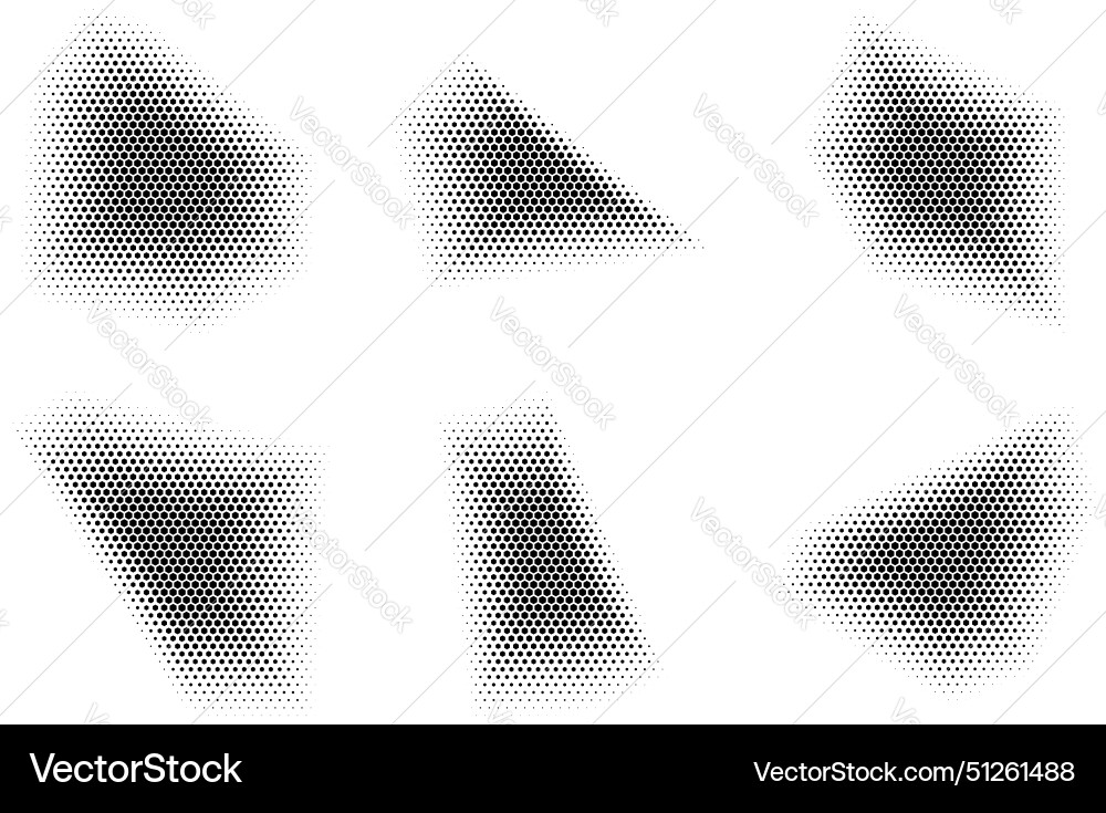 Halftone hexagon pattern reprographic technique Vector Image