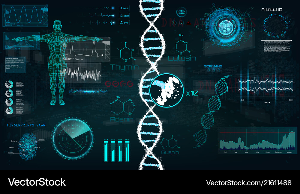 Hud dna infographic interface Royalty Free Vector Image