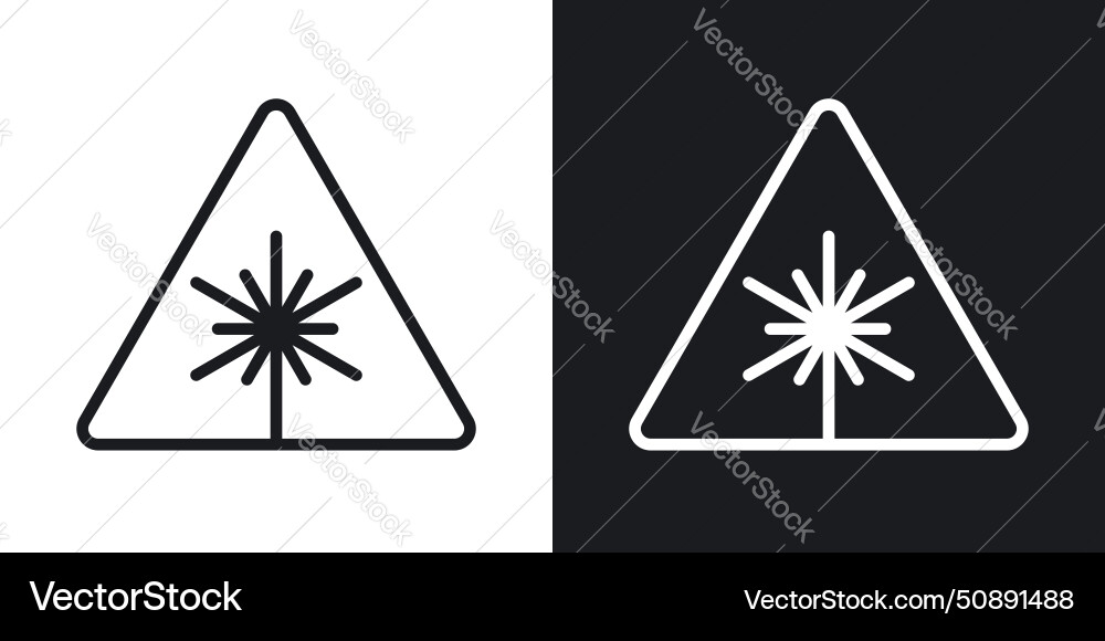 Laser warning icon set notice for areas with Vector Image