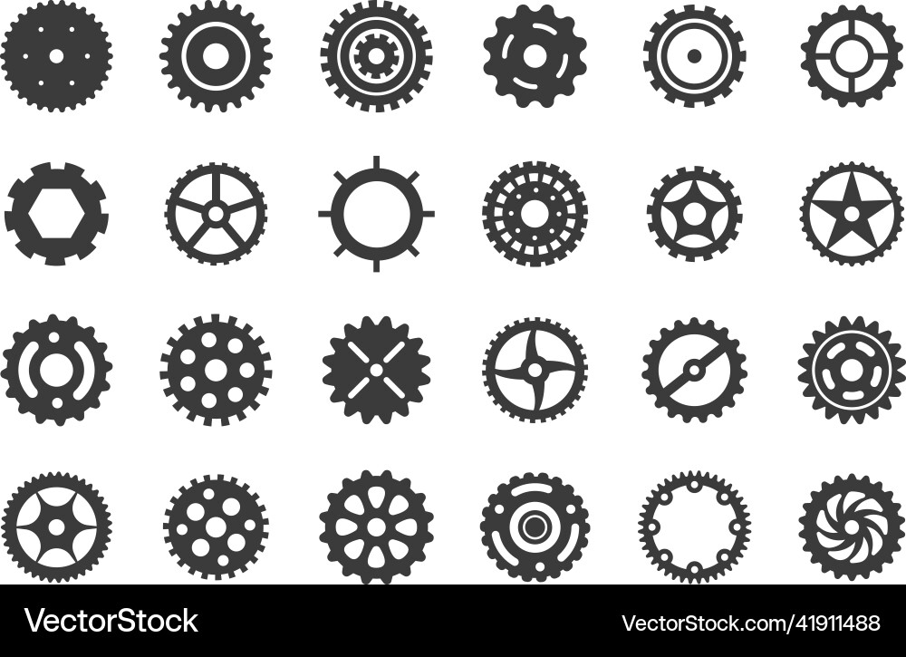 Mechanical Cog Gears Collection Royalty Free Vector Image
