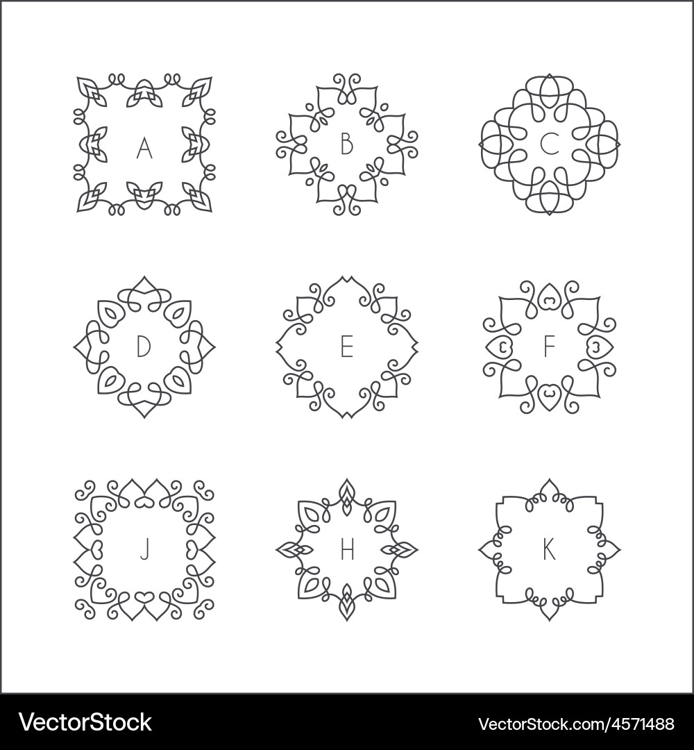 Monogram collection Royalty Free Vector Image - VectorStock