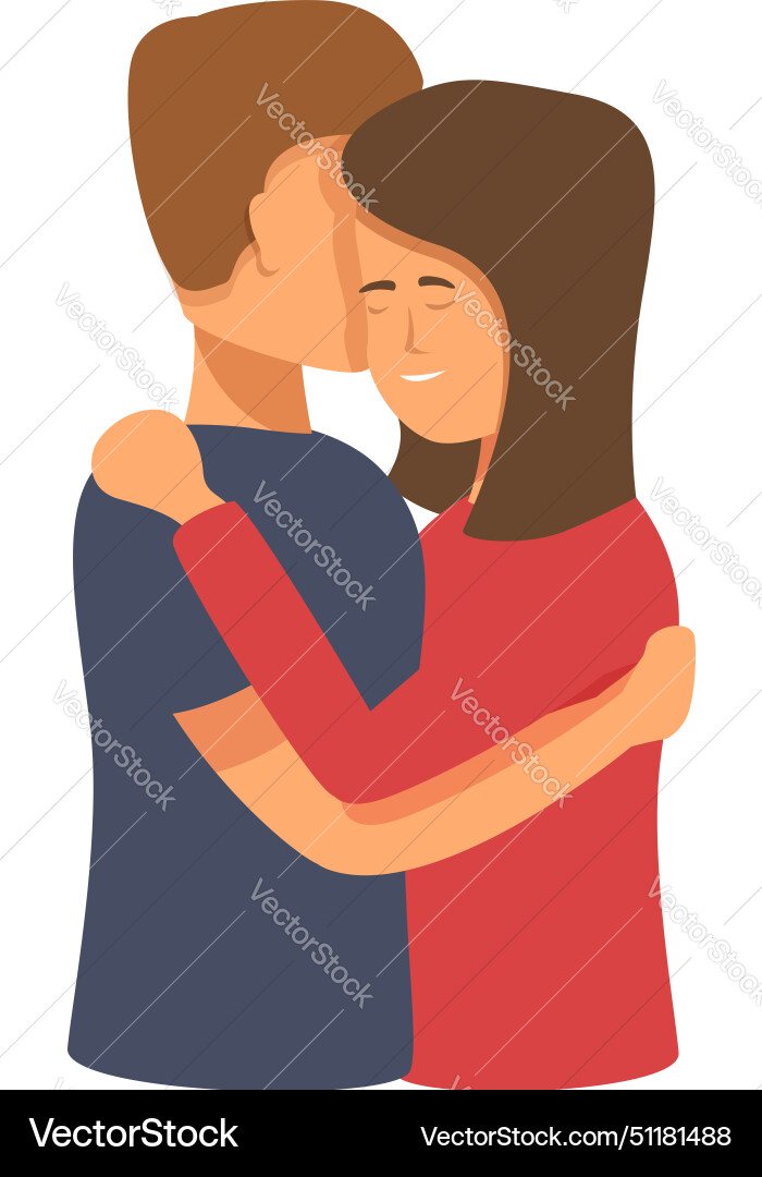 Romantic partner embrace icon cartoon Royalty Free Vector