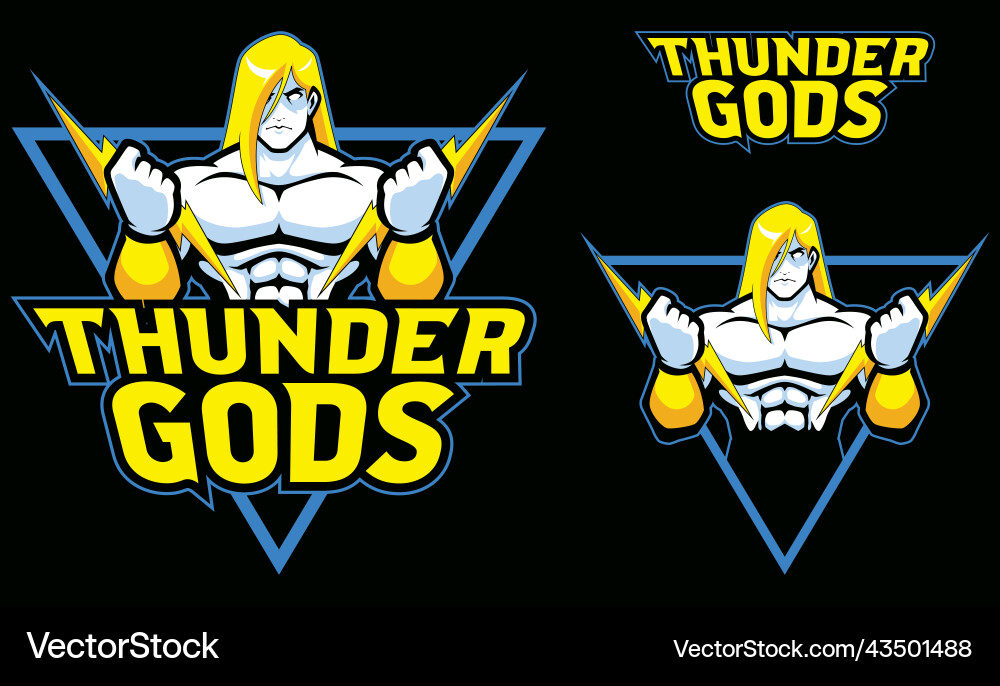 Thunder gods mascot Royalty Free Vector Image - VectorStock