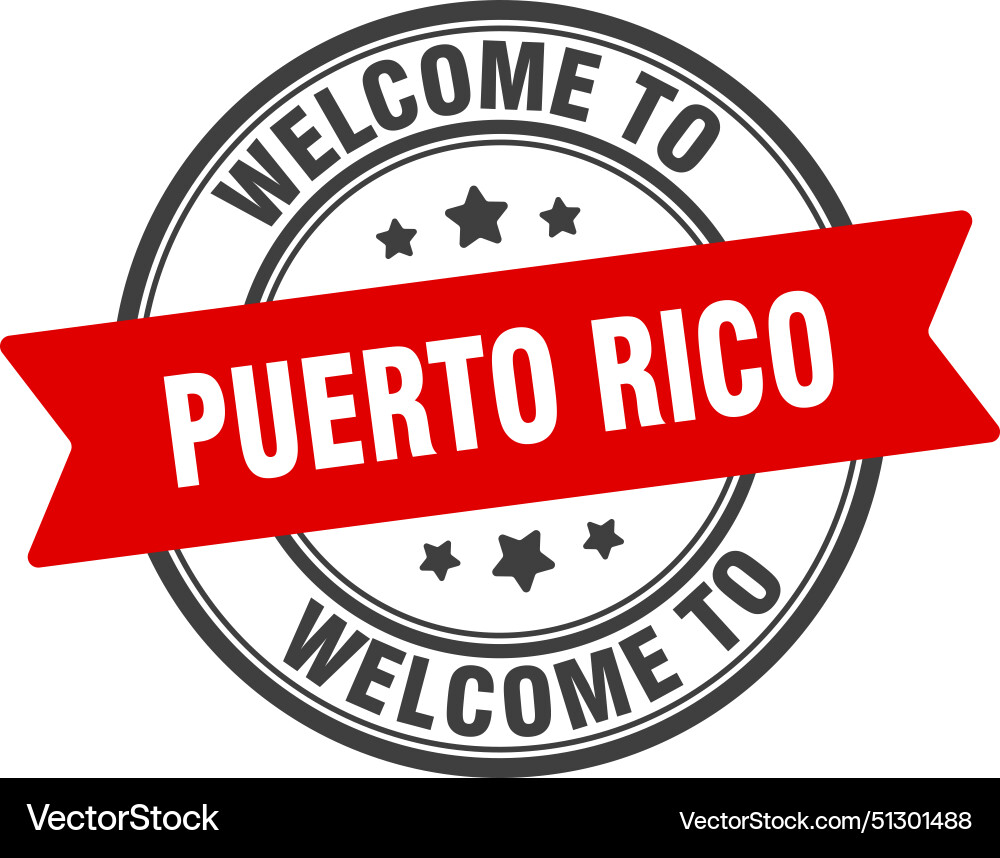 Welcome to puerto rico stamp round Royalty Free Vector Image