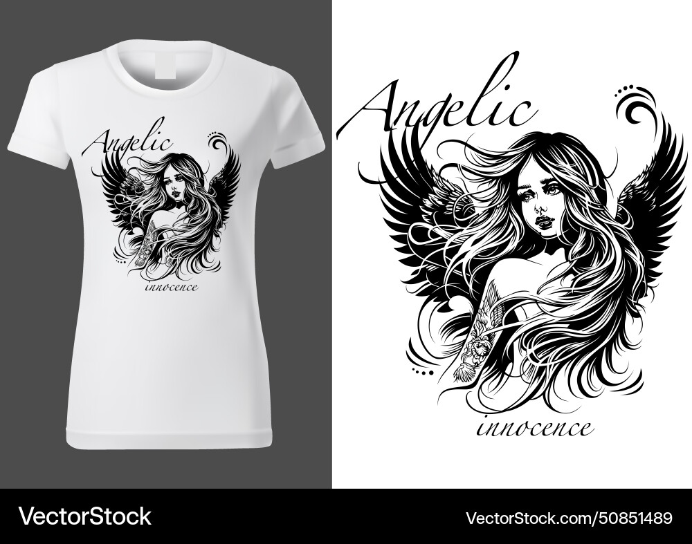 Angelic innocence as textile print Royalty Free Vector Image