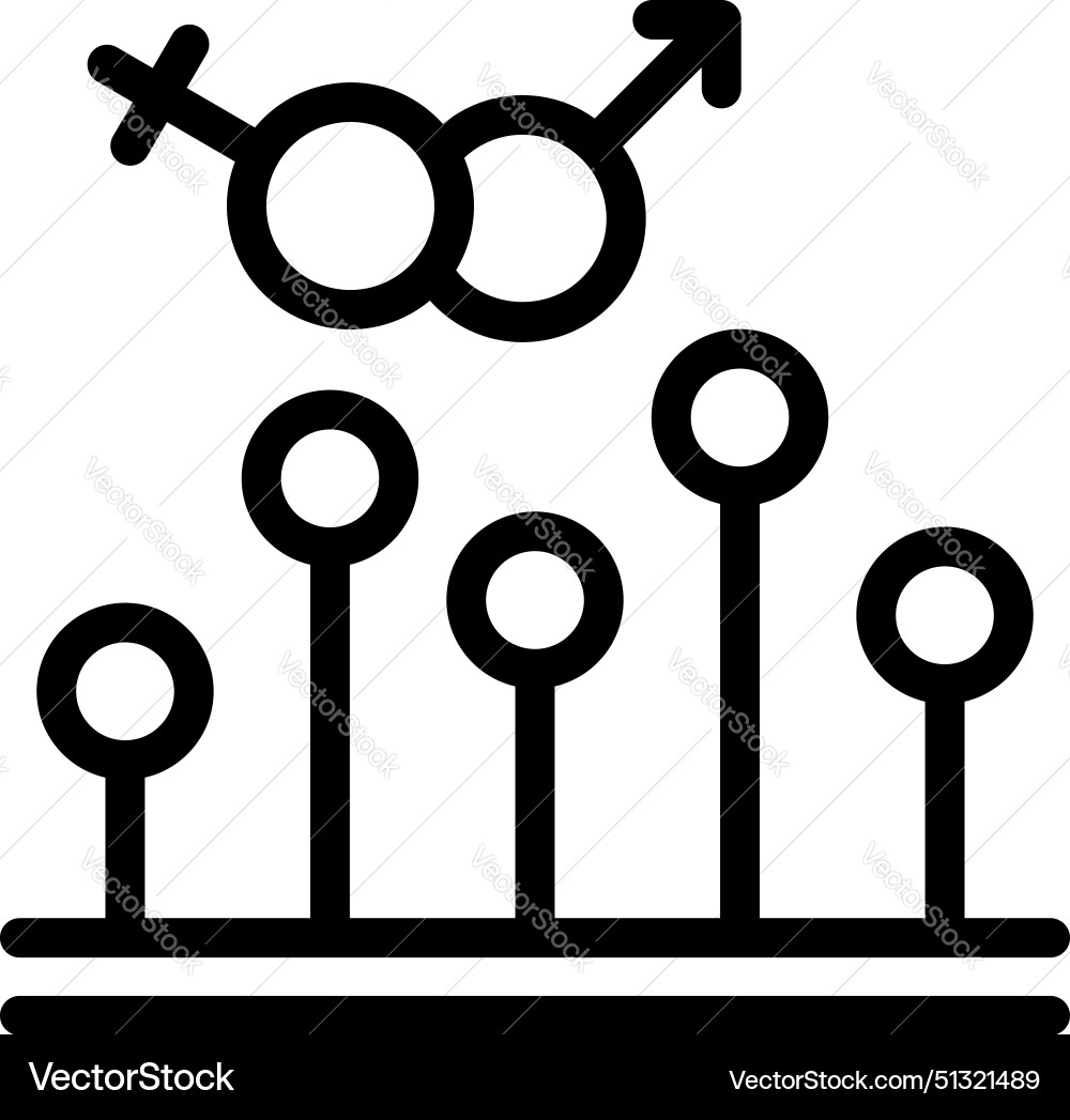 Black and white icon representing gender equality Vector Image