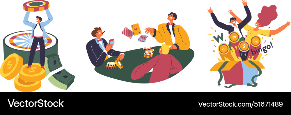 Casino games and gambling Royalty Free Vector Image