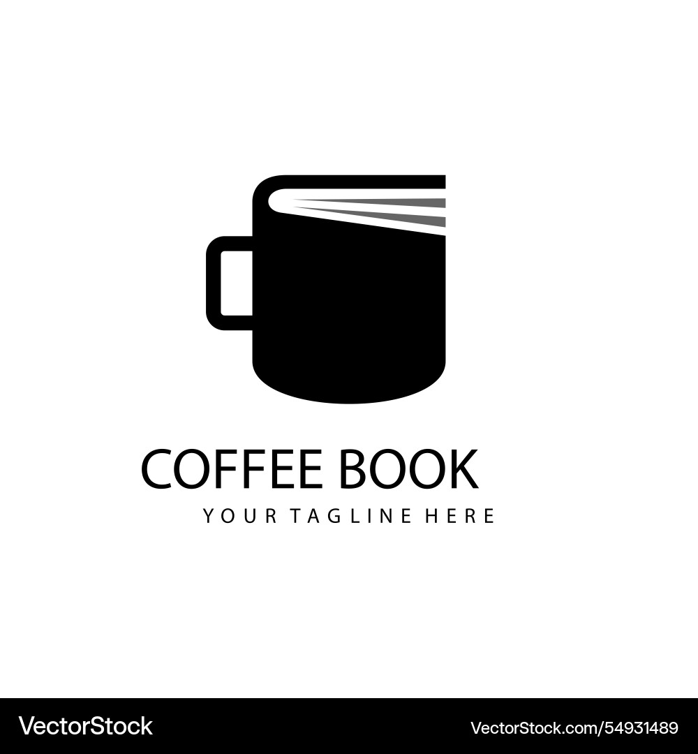 Coffee book logo template Royalty Free Vector Image