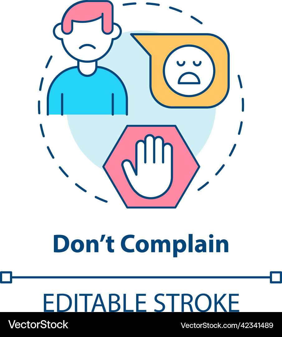 Do not complain concept icon Royalty Free Vector Image