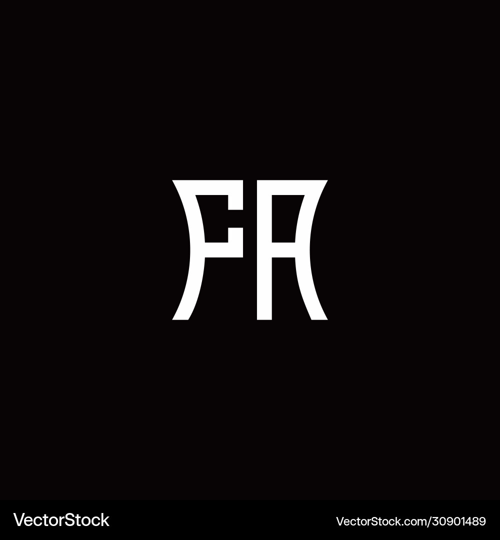 Fa monogram logo letter with curved side style Vector Image