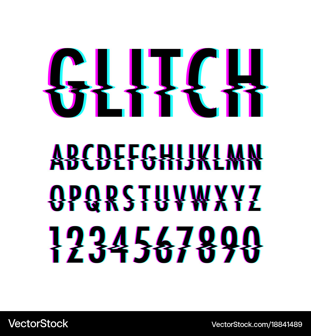 Glitch text background Royalty Free Vector Image