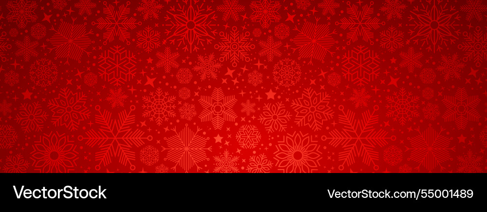 Red christmas banner with snowflakes merry Vector Image