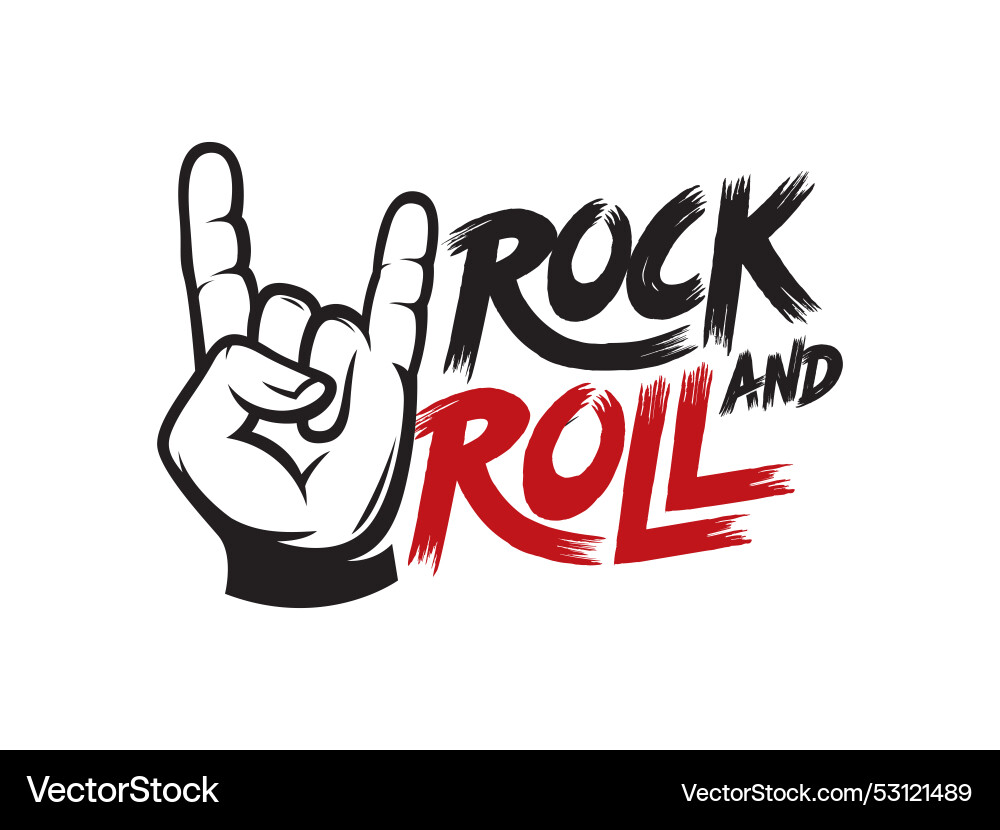 Rock and roll logo symbol or icon template Vector Image