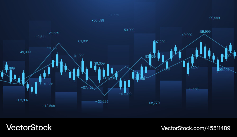 World business graph or stock market chart Vector Image