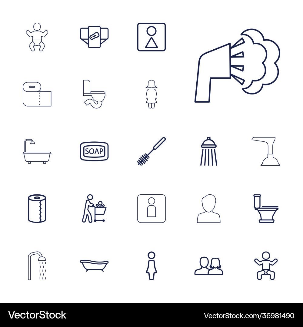 22 toilet icons Royalty Free Vector Image - VectorStock