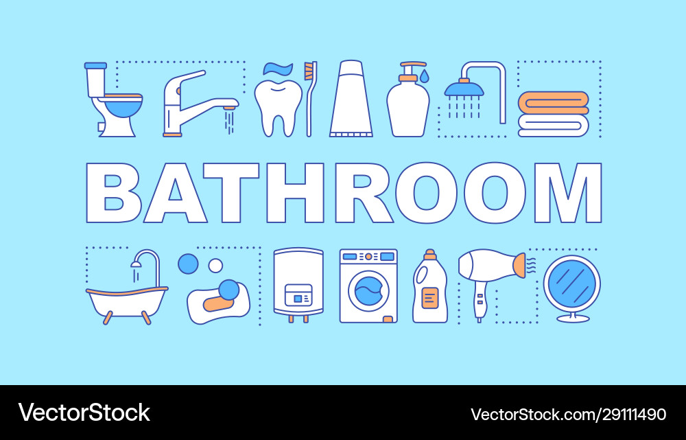 Bathroom word concepts banner Royalty Free Vector Image