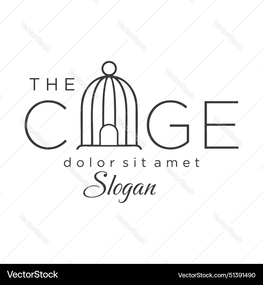 Cage logo in modern line style black outline Vector Image