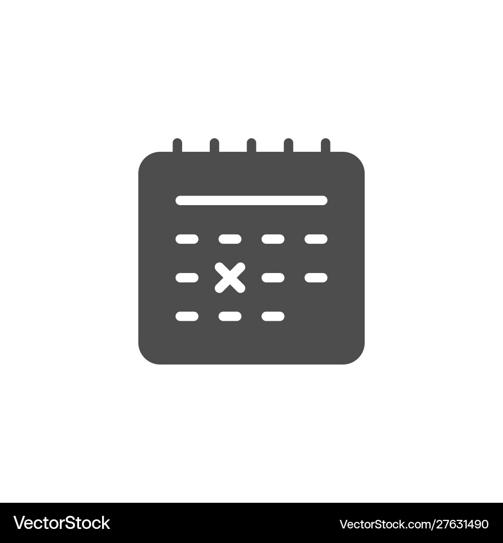 Calendar glyph icon and date symbol Royalty Free Vector