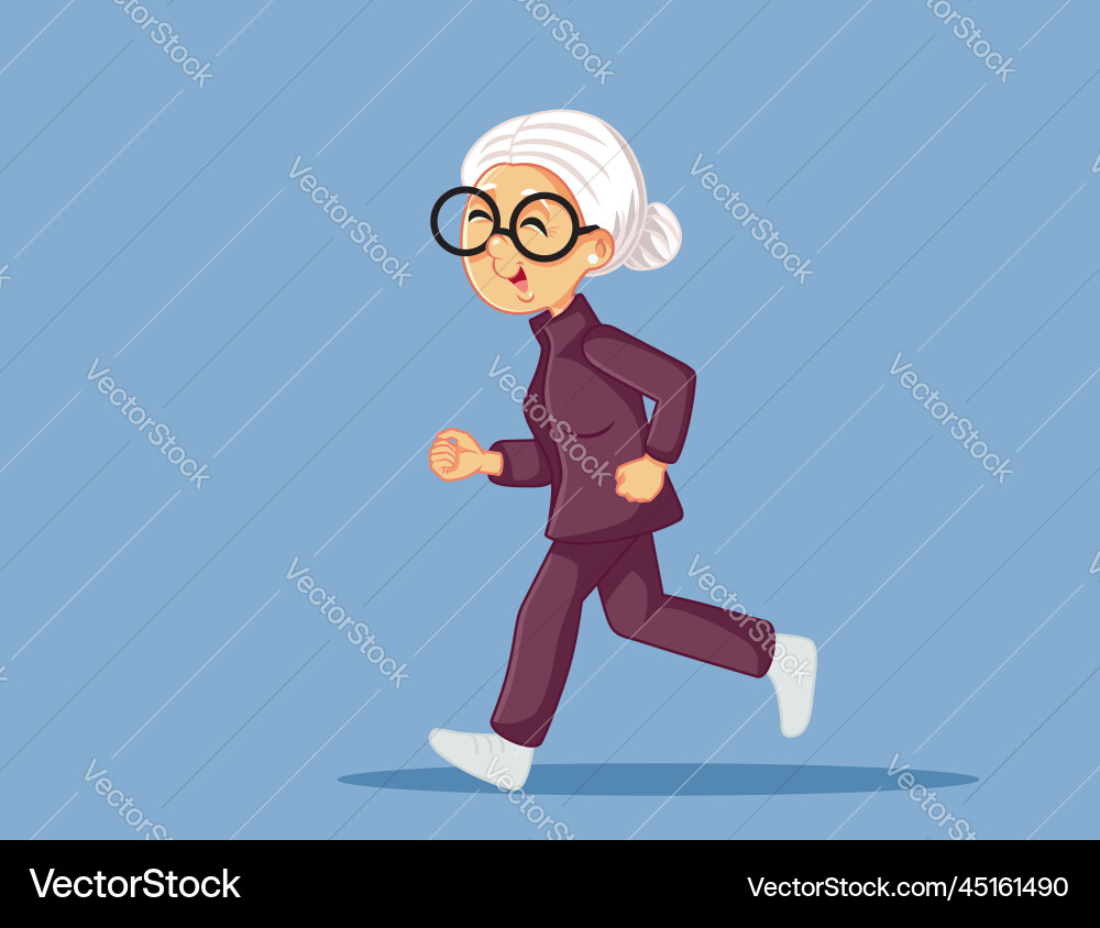 Cheerful Granny Running Royalty Free Vector Image